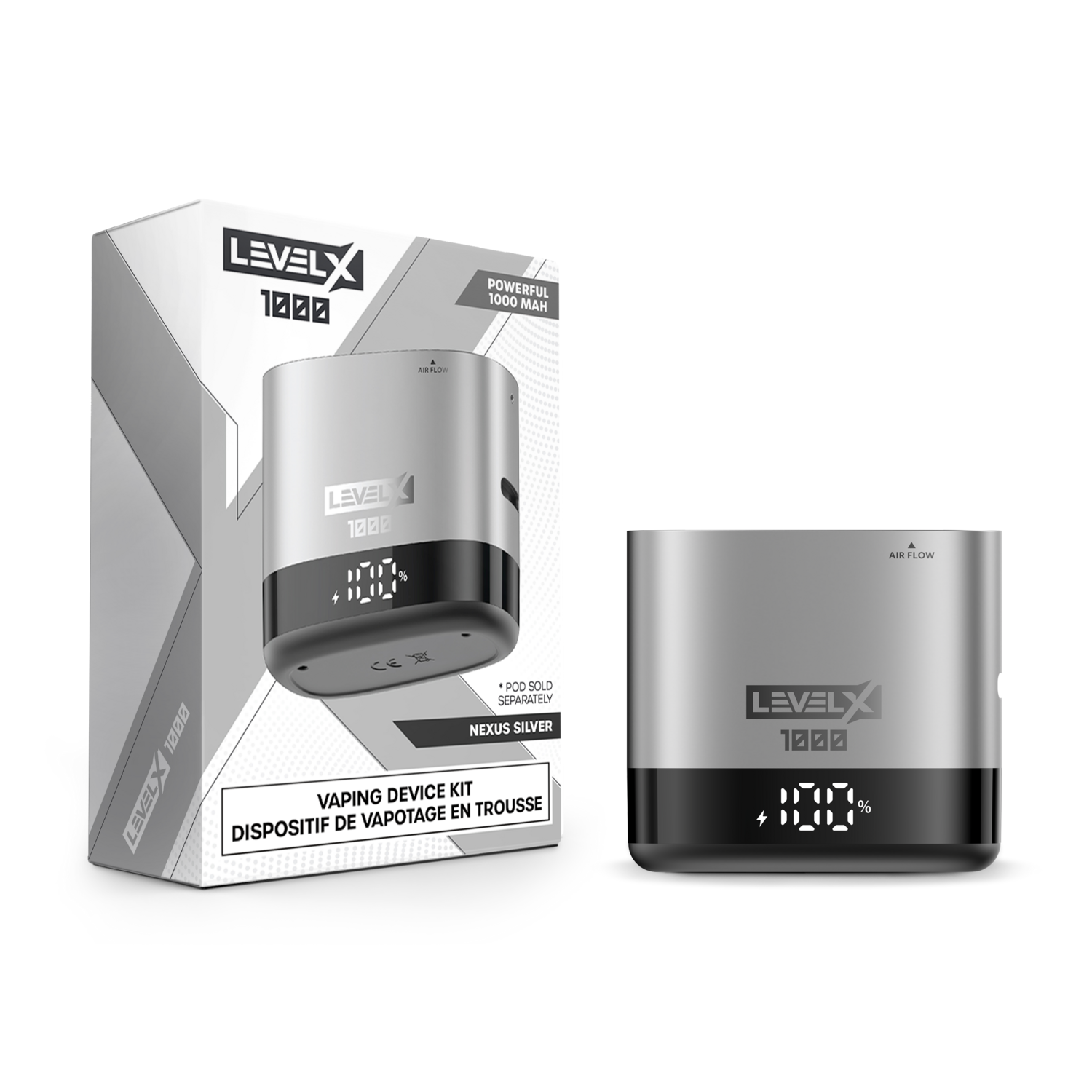 Level X Battery 1000mah Nexus Silver – St Clair Vape